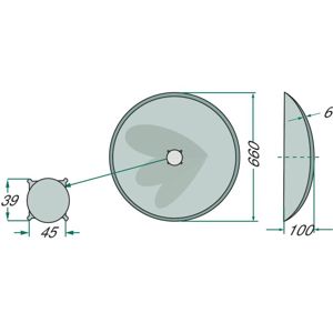 Slät tallrik 660x6 mm - Passar Great Plains/Simba | Sagro